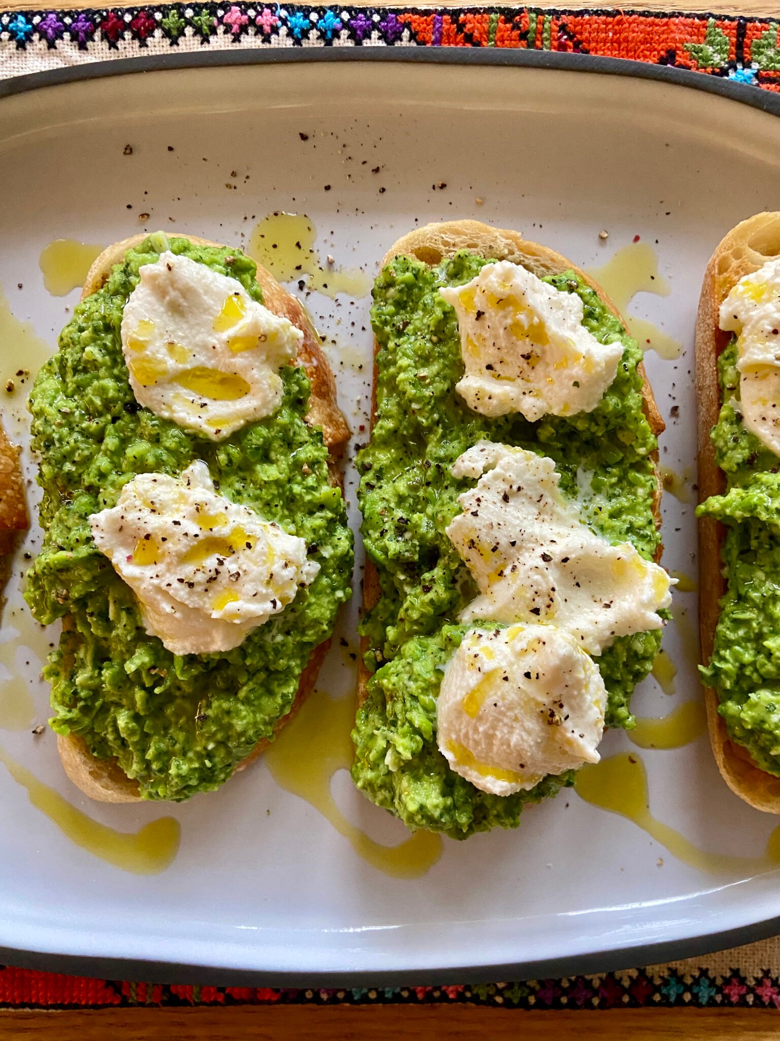 Smashed Pea Toasts with Ricotta | Cup of Jo