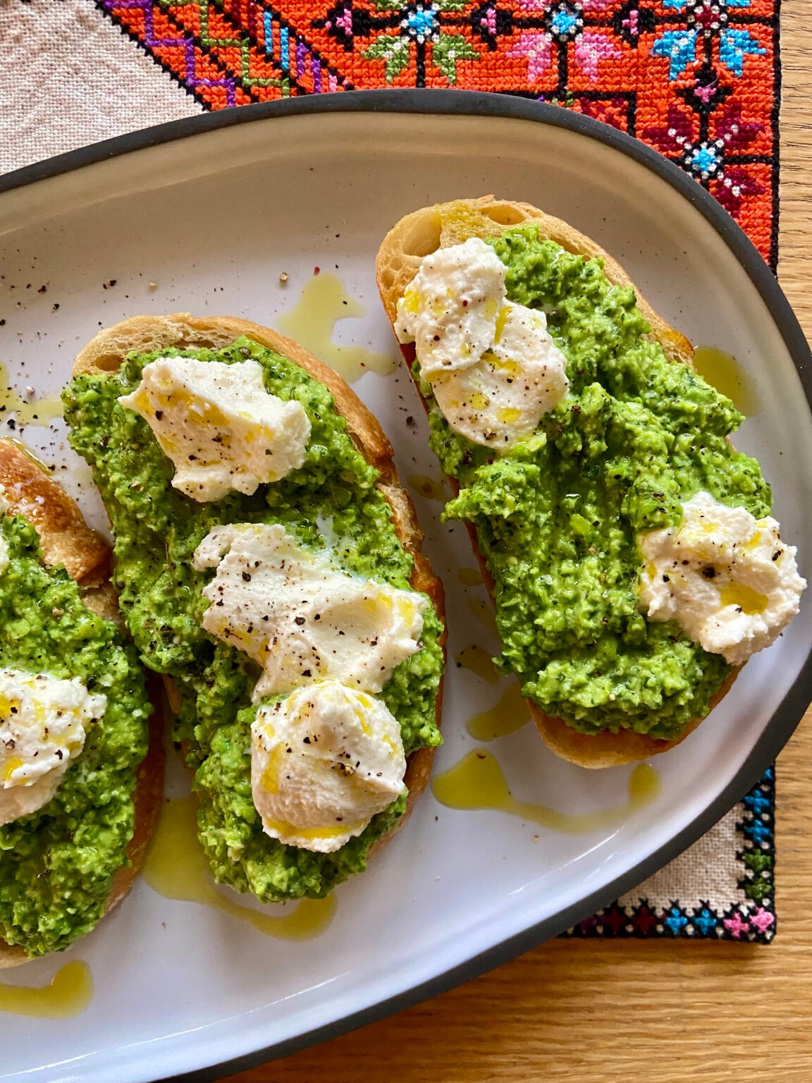 Smashed Pea Toasts with Ricotta | Cup of Jo