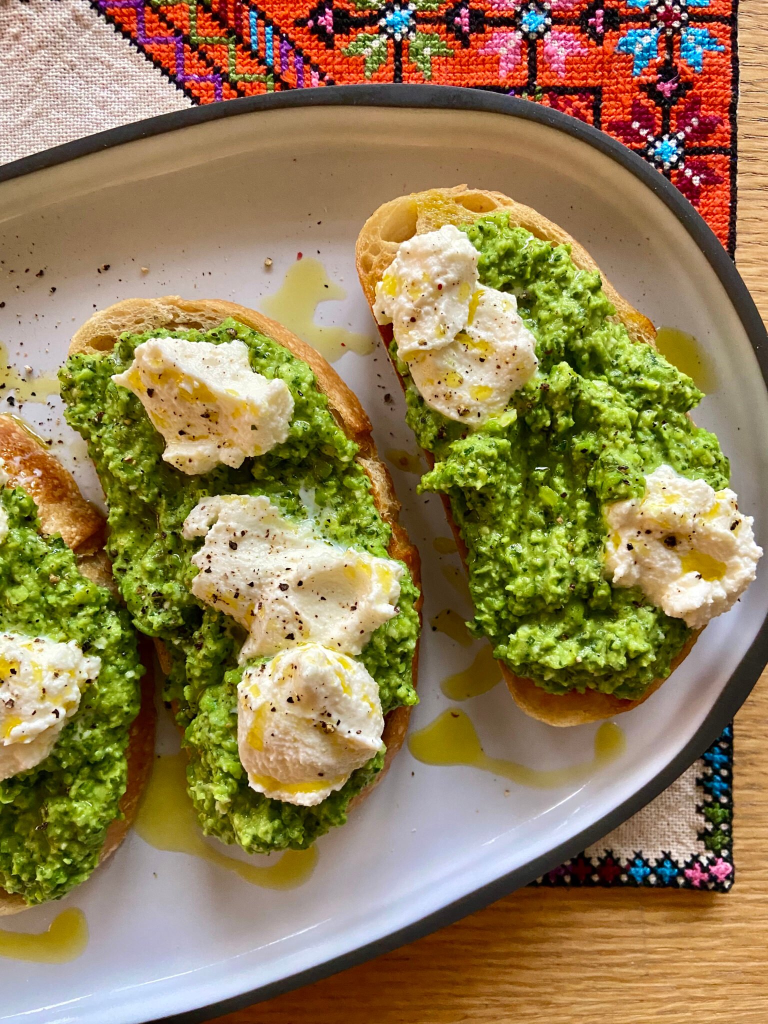Smashed Pea Toasts with Ricotta | Cup of Jo